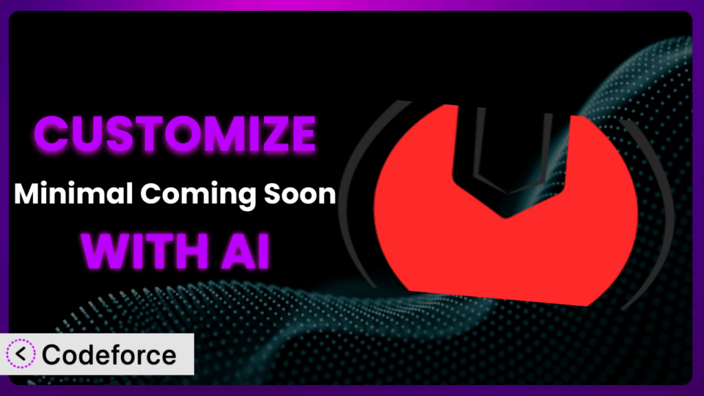 How to Customize Minimal Coming Soon – Coming Soon Page with AI ...